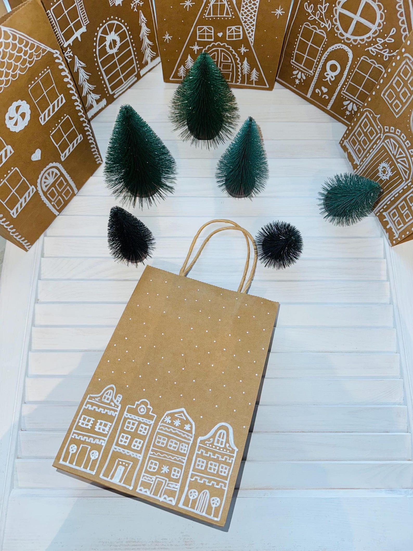 Gingerbread House Gift Bag Handmade Christmas House Paper Bag Holiday ...
