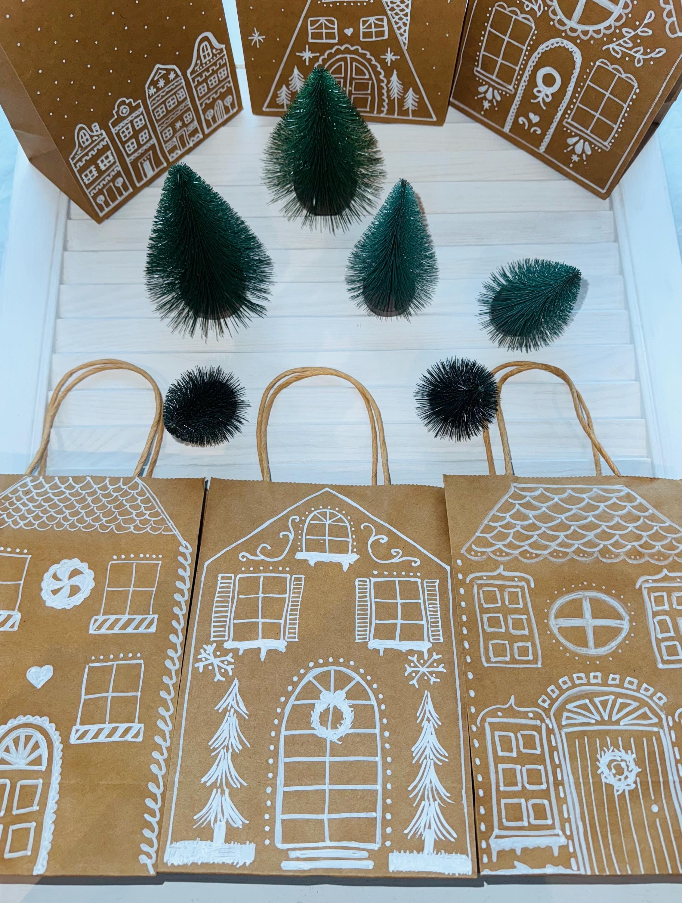 Gingerbread House Gift Bag Handmade Christmas House Paper Bag Holiday ...
