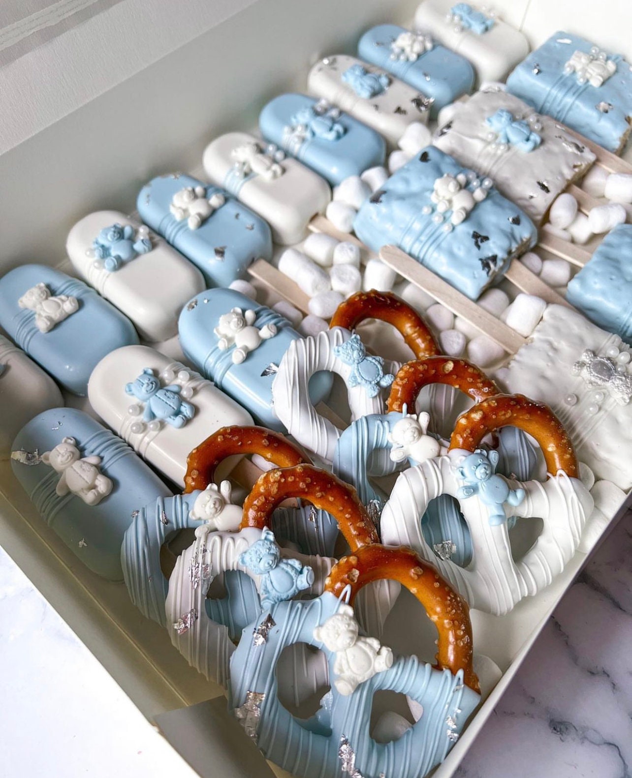 Teddy Bear Baby Shower Treats Party Catering Treat Box Cake - Etsy