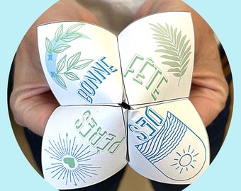ENGLISH Printable Father's Day Fortune Teller / Cootie Catcher Digital ...