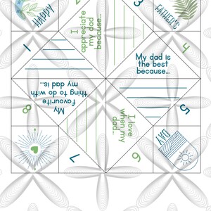 ENGLISH Printable Father's Day Fortune Teller / Cootie Catcher Digital ...