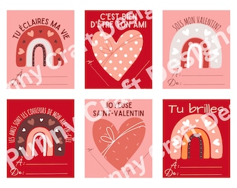FRENCH Printable Cute Plushies Valentine Cards - Cartes Imprimables De ...