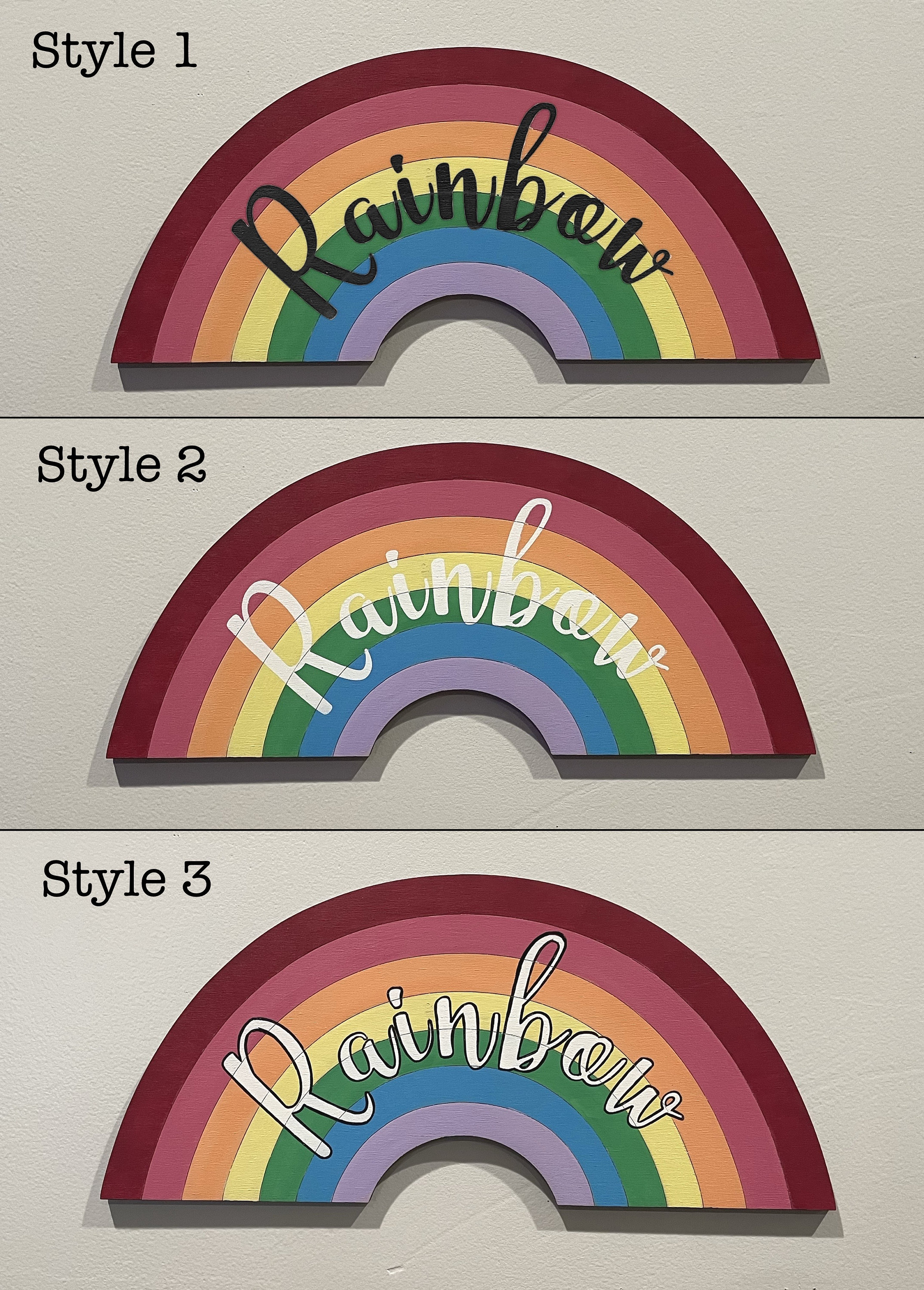 Rainbow 12 Wood Sign - Etsy