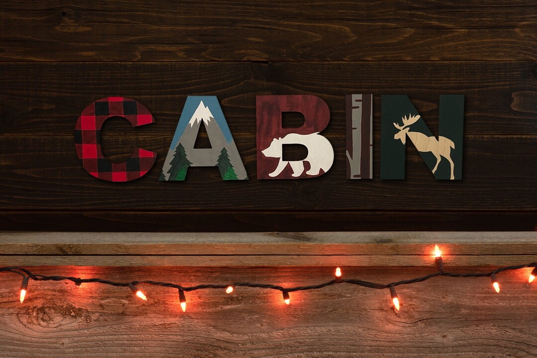 Cabin 6” or 8” Hand Painted Wood Letters - Etsy