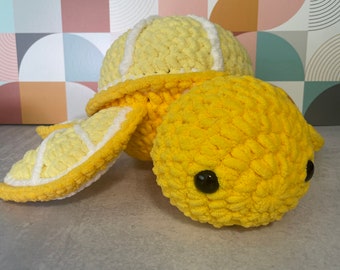 Crochet Lemon Turtle Plush Stuffed Animal - Etsy