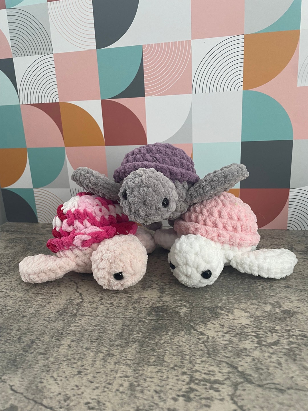 Crochet Turtle Small Plushie - Multiple Colors Available - Etsy