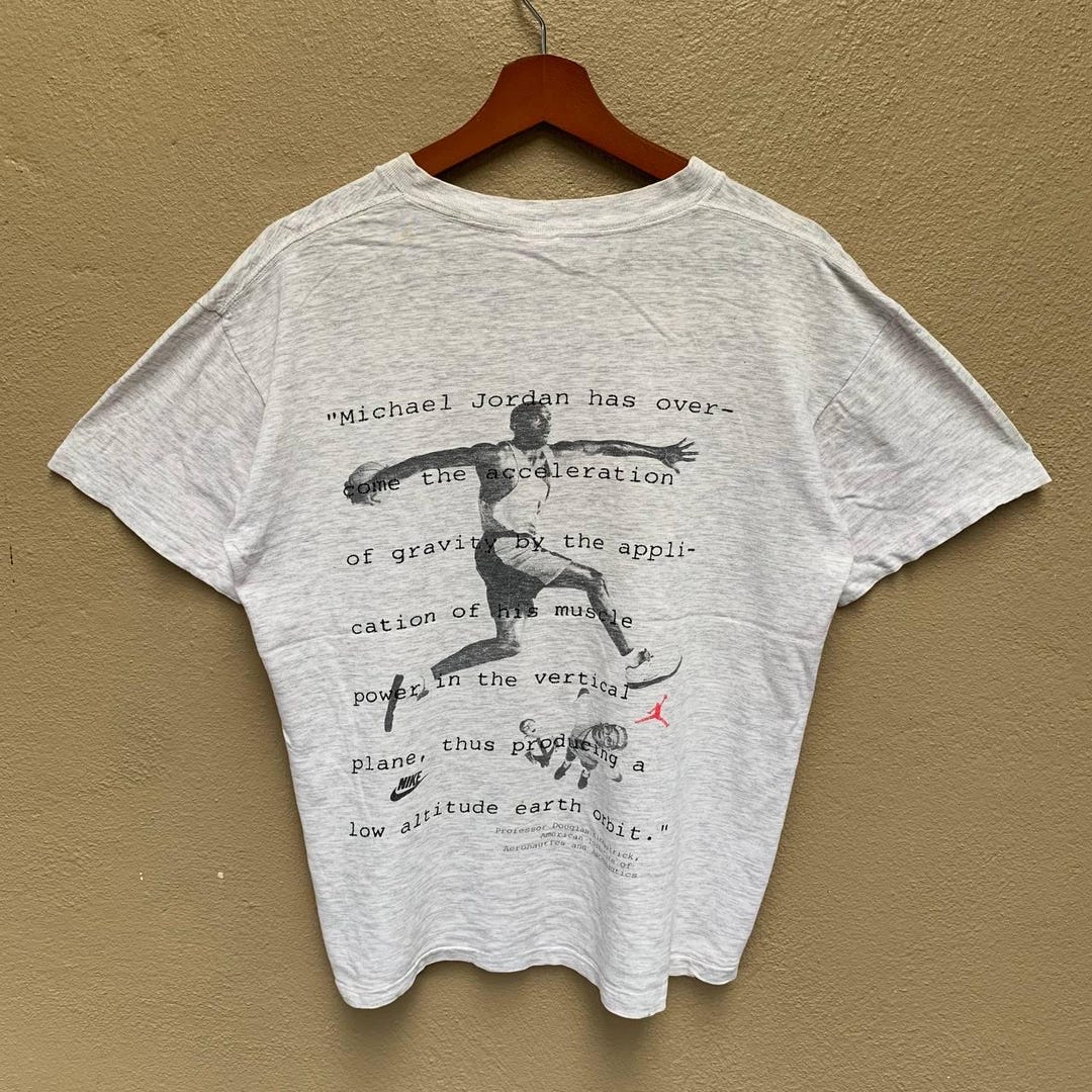 Rare Distressed Vintage Nike Grey Tag X Michael Jordan Tees / Size S ...