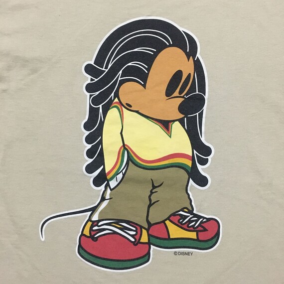 Vintage Y2K Mickey Mouse Rasta x Bob Marley Tshirt - Gem