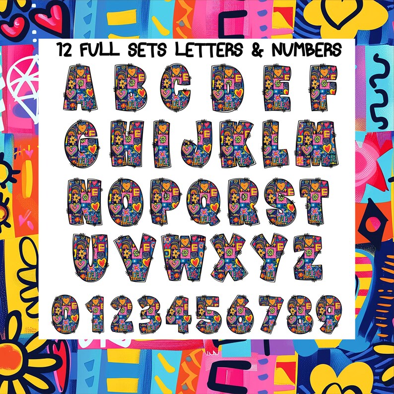 Zentangle Doodle Patchwork Alphabets Png, 12 Full Sets of Zentangle ...