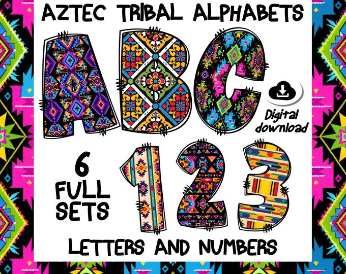 Fuente azteca, fuente maya, letras aztecas como PNG - Etsy México