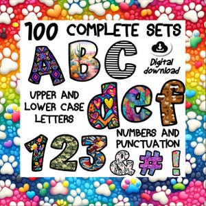 Font Bundle 100 Different Fonts Both Upper and Lower Case Letters ...