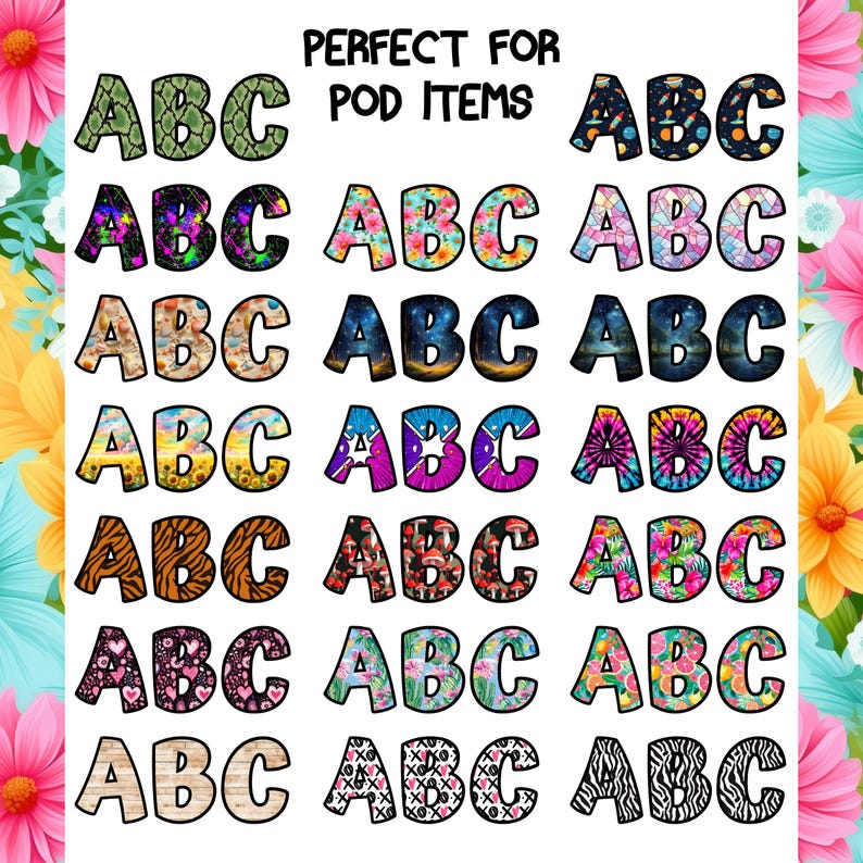 Font Bundle: 100 Transparent PNG Alphabet Clipart (digital Download) - Etsy