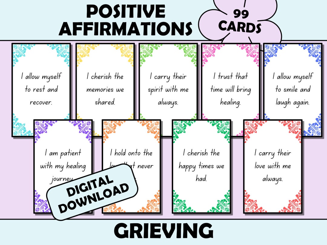 99 Printable Grieving Affirmation Cards Instant Download Cards ...