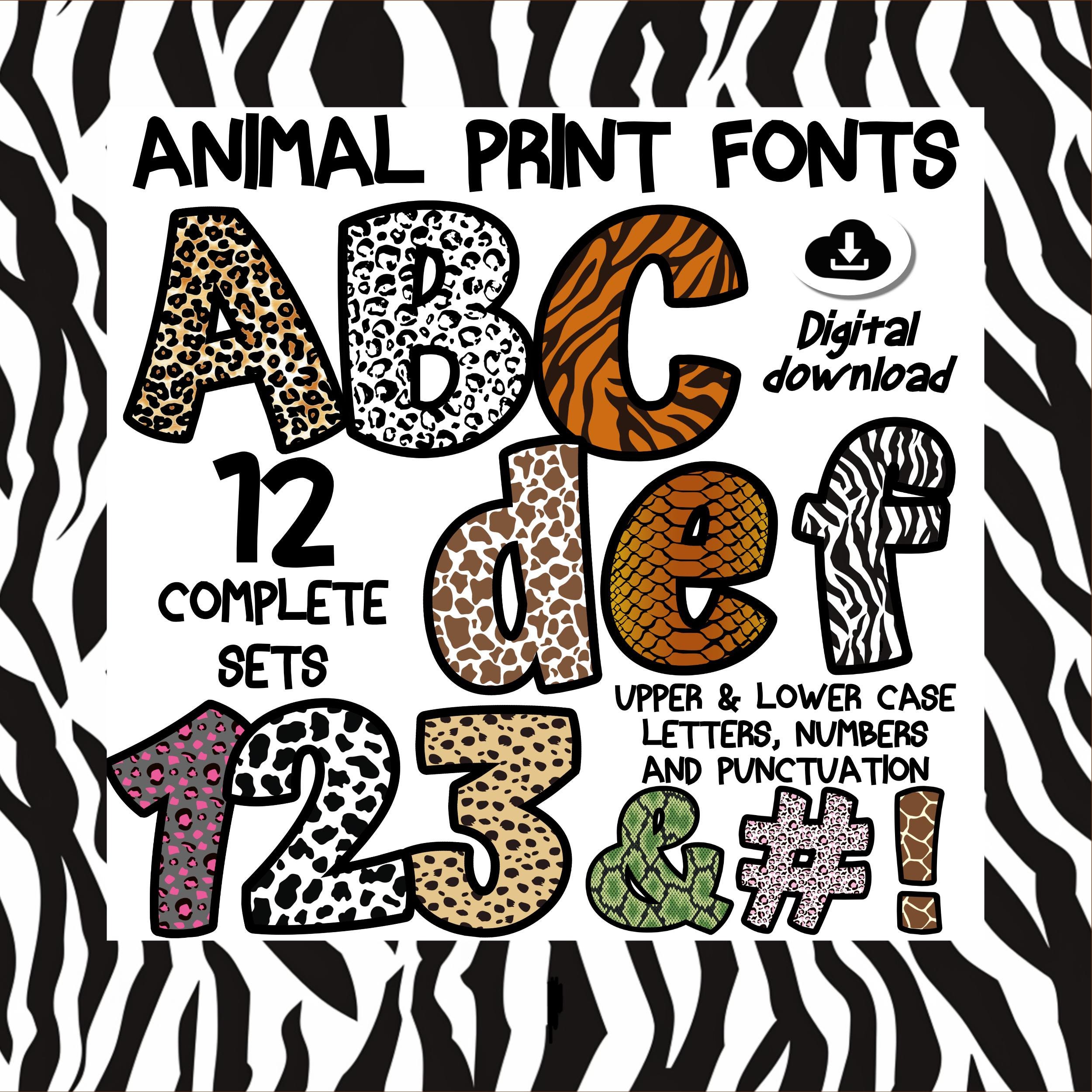 Zebra Print Block Letters