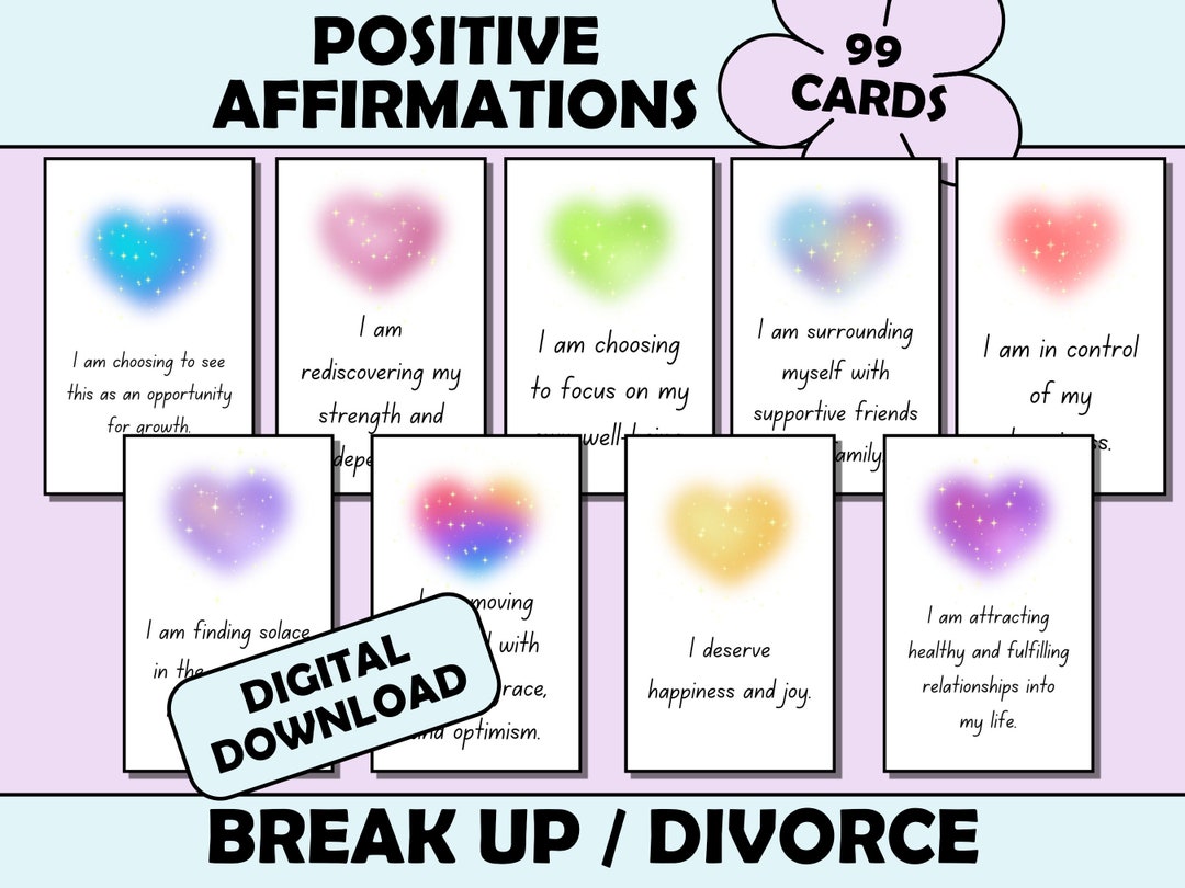 99 Printable Break up Affirmation Cards Instant Download Printable ...