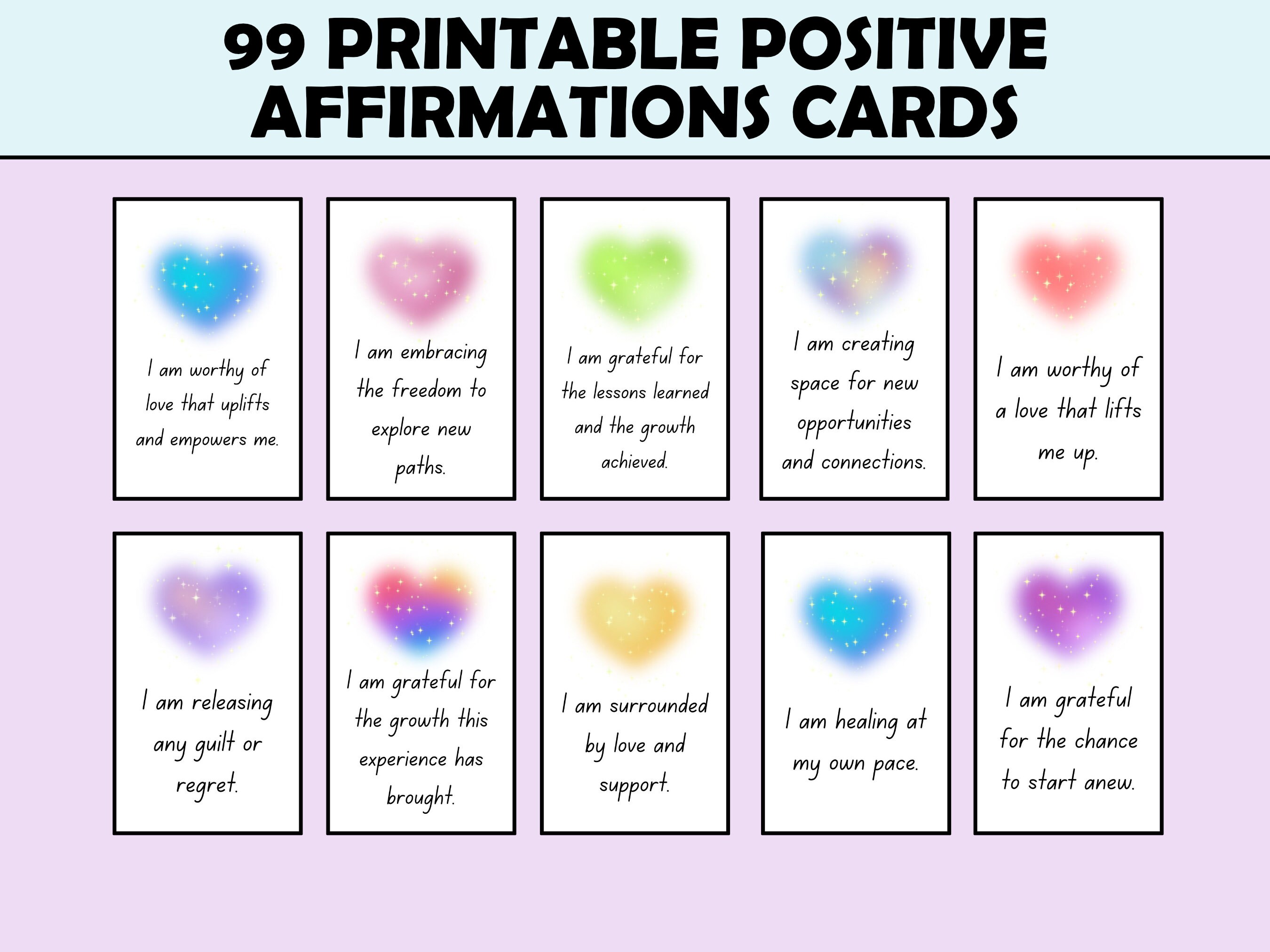 99 Printable Break up Affirmation Cards Instant Download Printable ...