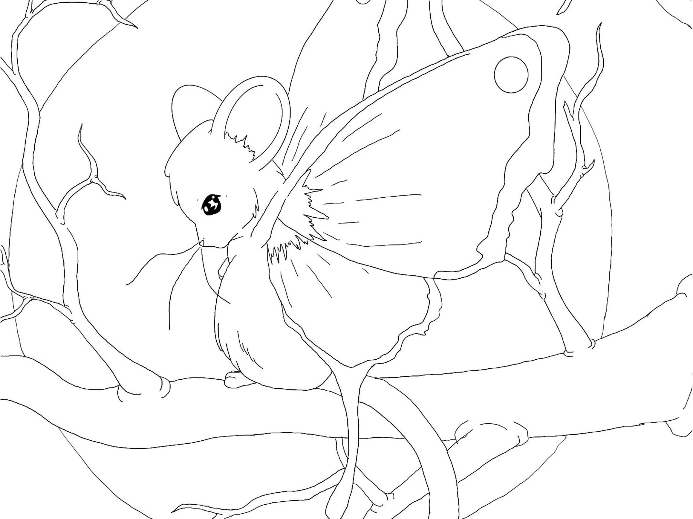 Mouse Fair Moon Printable Color Page - Etsy