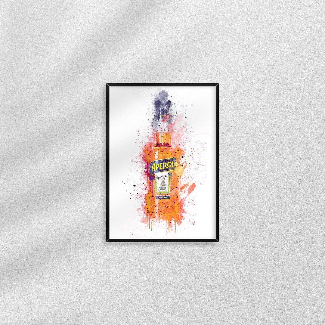 A4 Watercolour Splash Print of Aperol Italian Drink for Home - Etsy