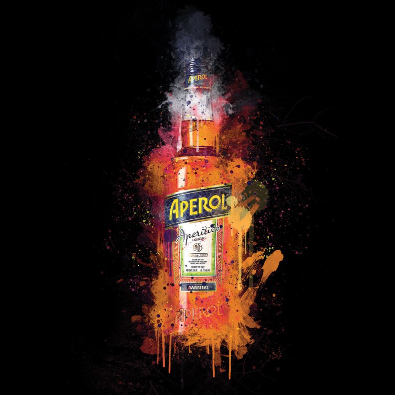 A4 Watercolour Splash Print of Aperol Italian Drink for Home - Etsy
