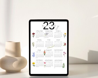 2024 Flower of the Month Calendar Digital Download and Canva Link - Etsy