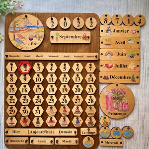 Wooden Perpetual Calendar for Kids,montessori Classroom, Homeschool ...