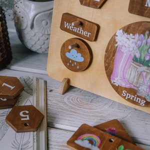 Montessori Wooden Perpetual Calendar for Kids, Classroom, Homeschool ...