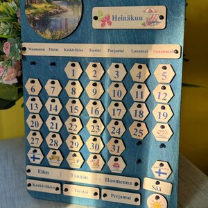 Handmade Desk Wooden Finnish Calendar for Kids-educational Ecofriendly ...