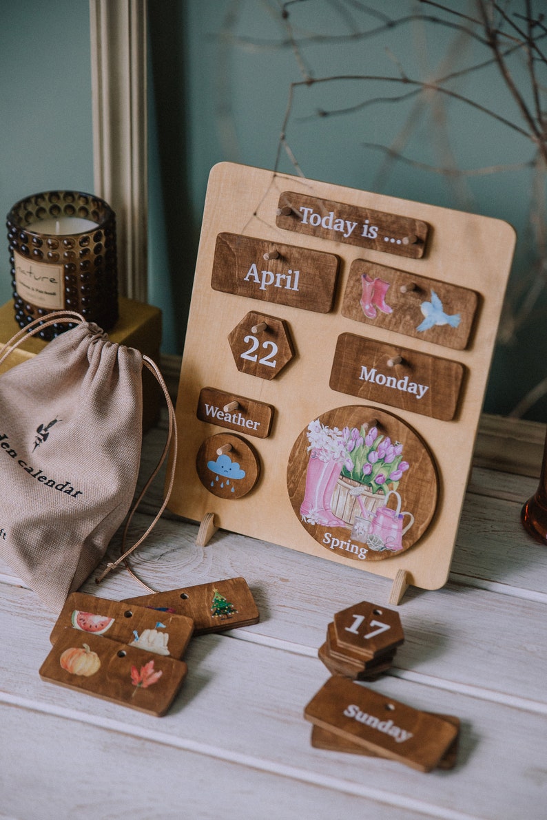 Montessori Wooden Perpetual Calendar for Kids Classroom - Etsy