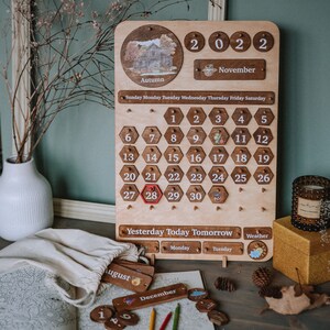 Wooden Perpetual Calendar for Kids,montessori Classroom, Homeschool ...