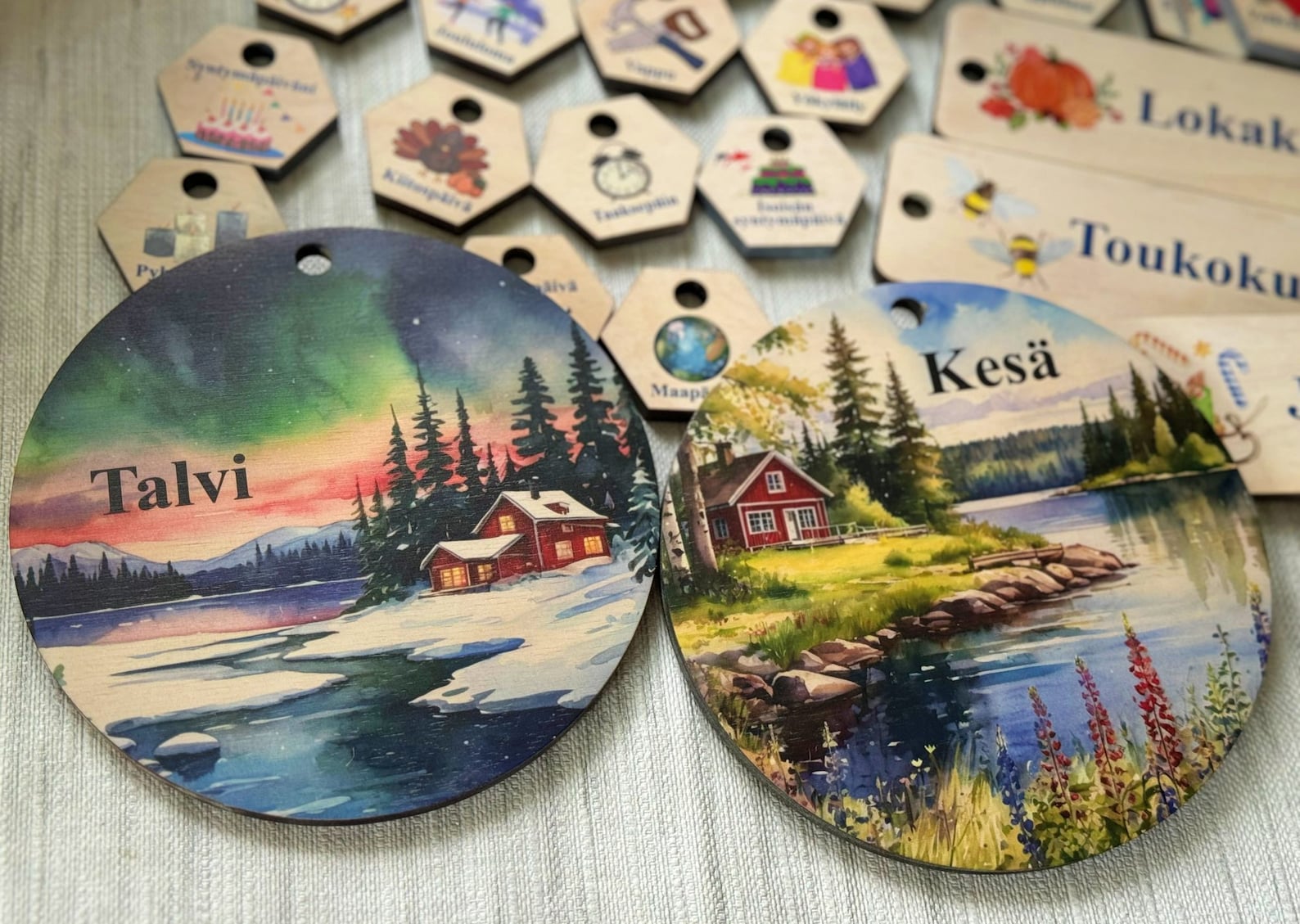 Handmade Desk Wooden Finnish Calendar for Kids-educational Ecofriendly ...