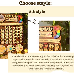 Wooden Perpetual Calendar for Kids,montessori Classroom, Homeschool ...
