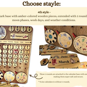 Wooden Perpetual Calendar for Kids,montessori Classroom, Homeschool ...
