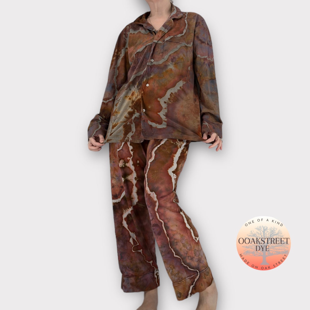 Made to Order Tie Dye Lounge Set, Ice Dye Pajamas, Customized Pjs, Gift ...