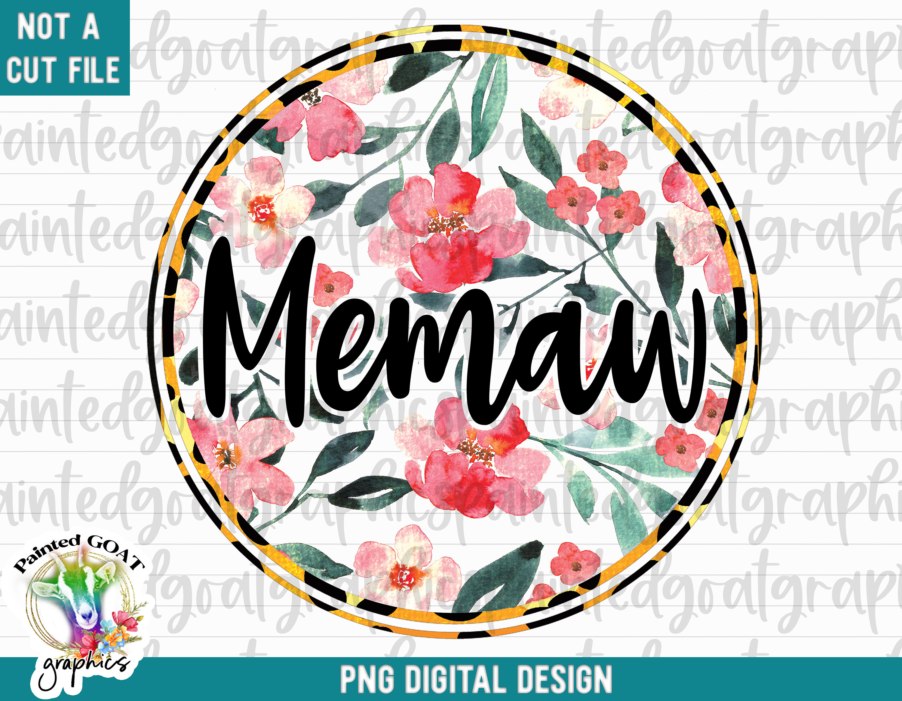 Memaw Circle PNG, Floral Memaw PNG, Memaw Sublimation, Floral ...