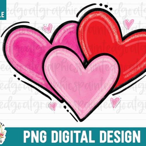 Valentines Day Hearts Png Sublimation Design Pink Heart Png - Etsy