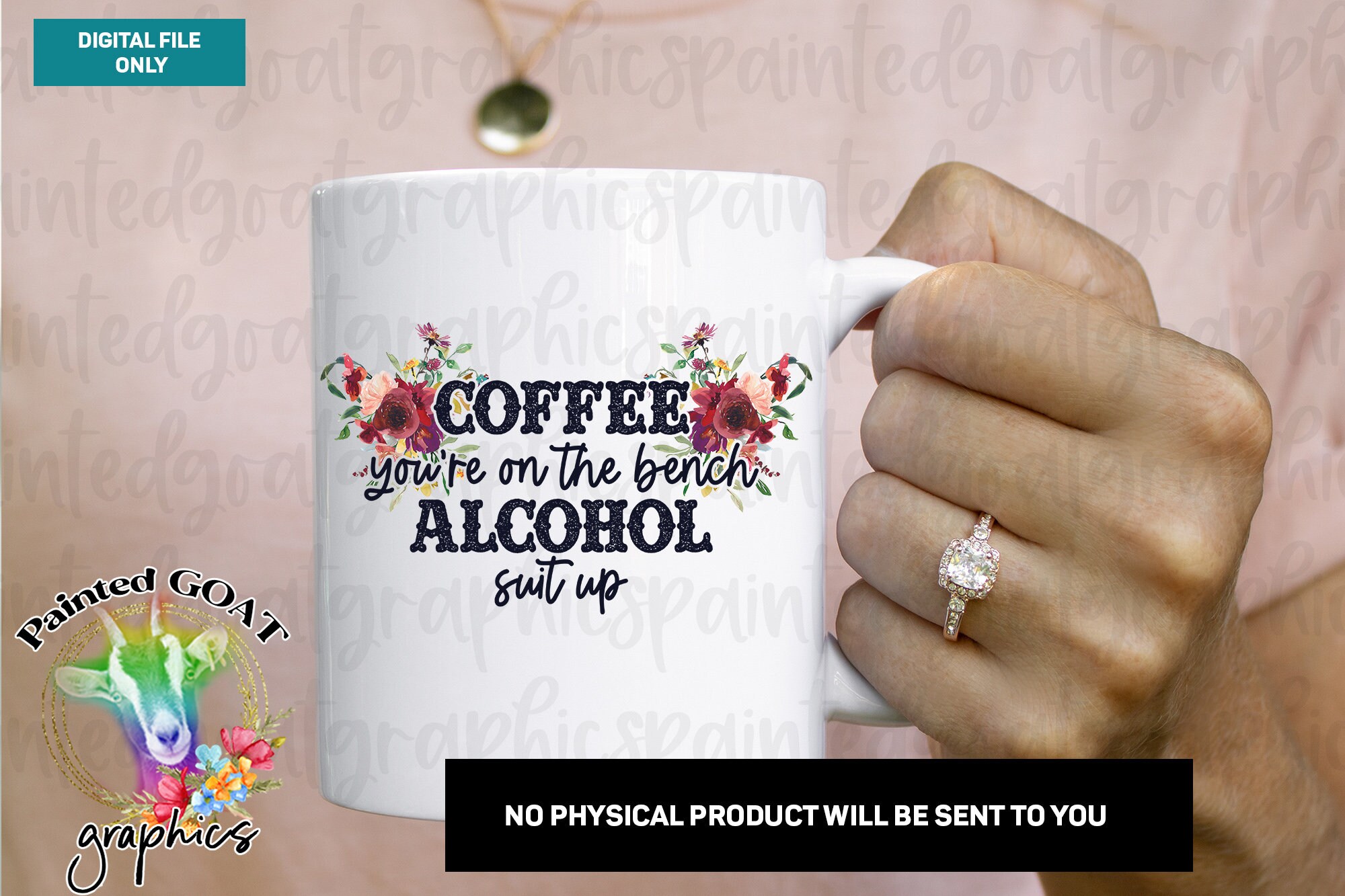 Coffee Youre on the Bench Alcohol Suit Up Floral Watercolor - Etsy