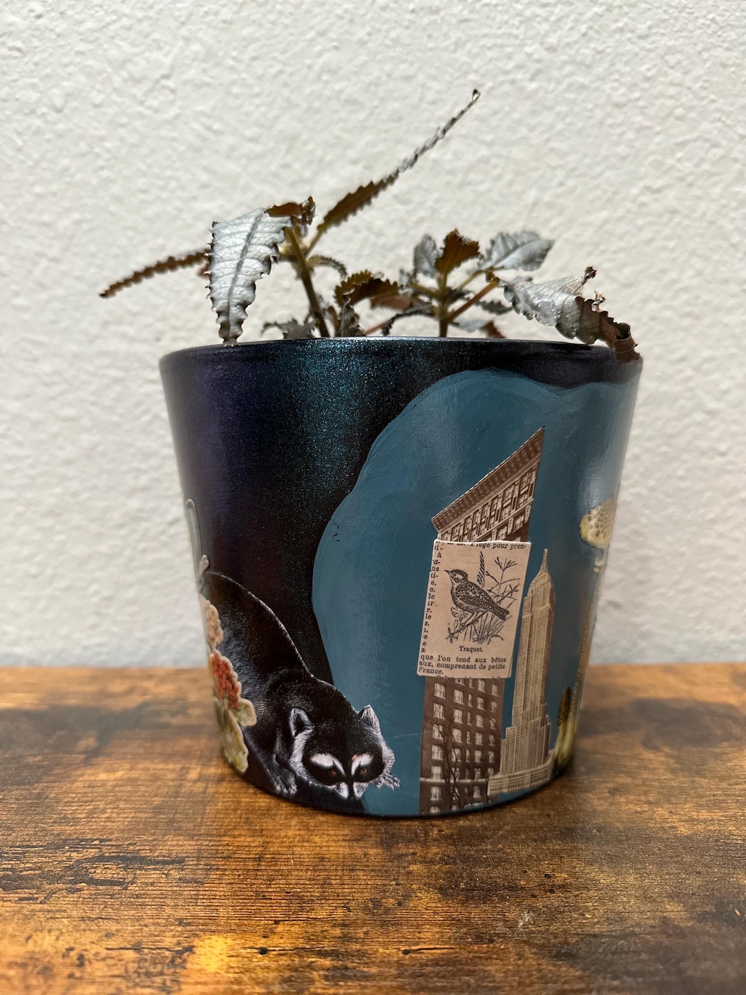 Terracotta Planter With Collage Art - Etsy