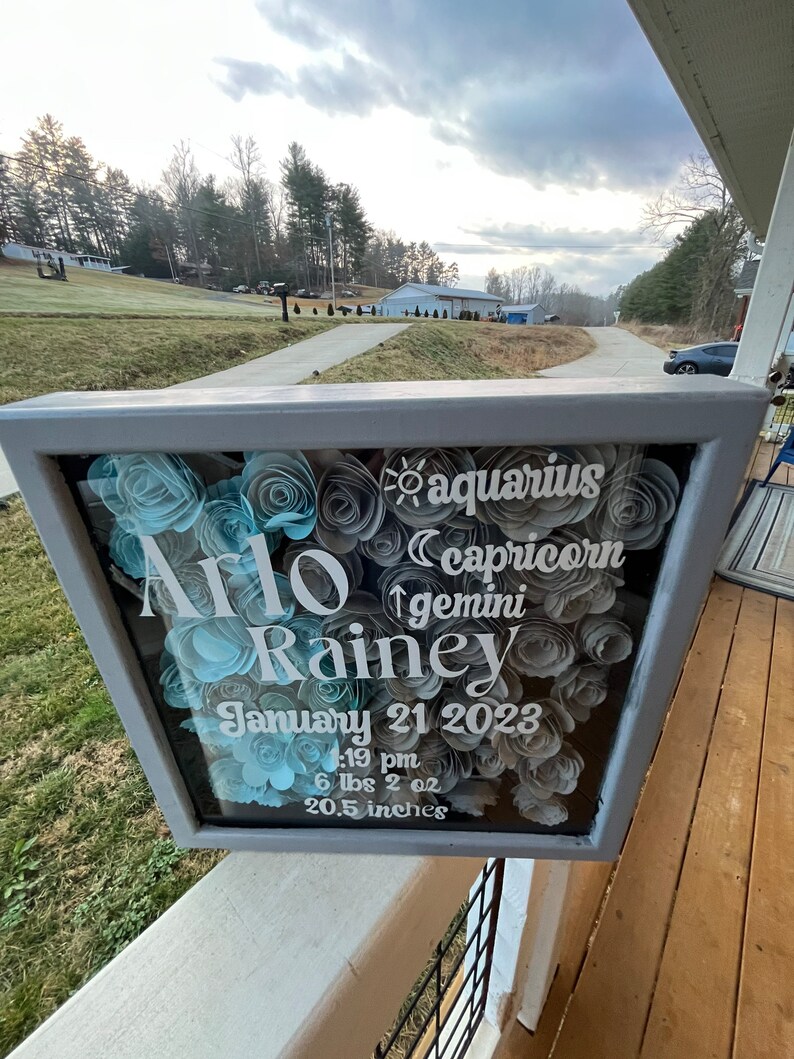 Shadow Box Paper Flower Shadow Box Memorial Gift Memorial - Etsy