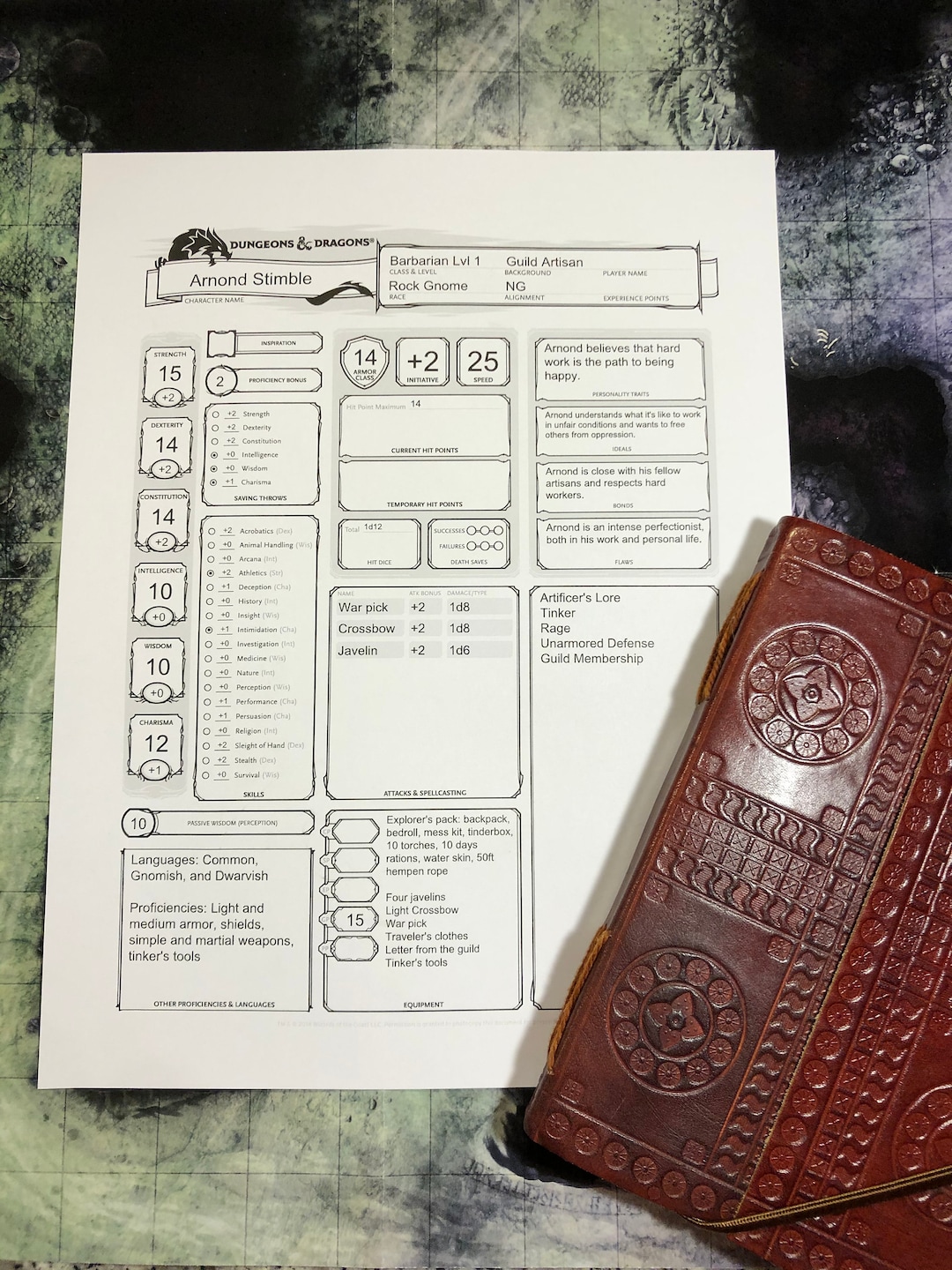 Custom Character Sheet - Etsy