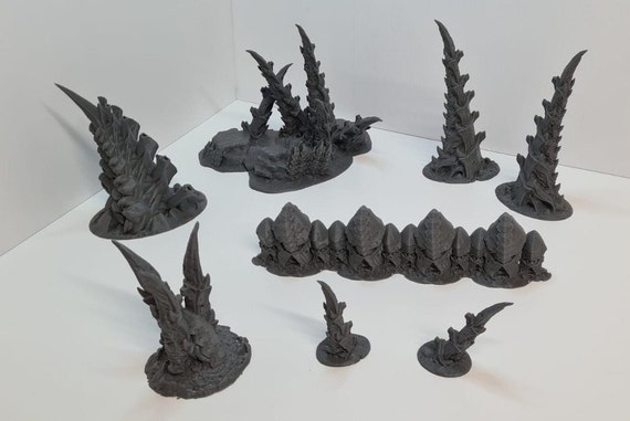 PLA 3D Printed Tyranid Terrain Scenery set 1 40k Tabletop | Etsy
