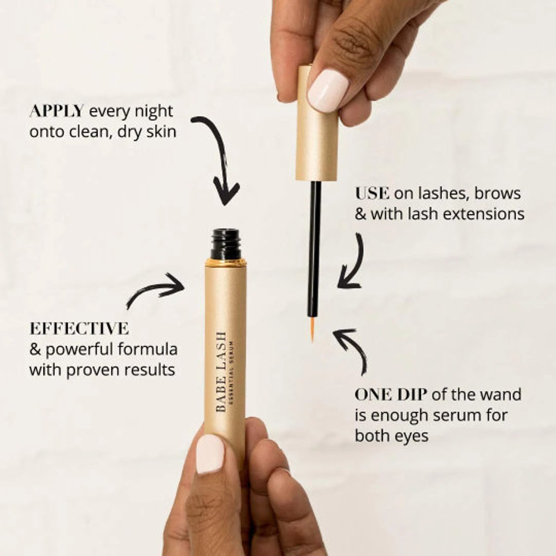 Babe Lash Eyelash Serum, Naturally Longer Fuller Lashes, Luxurious Long ...