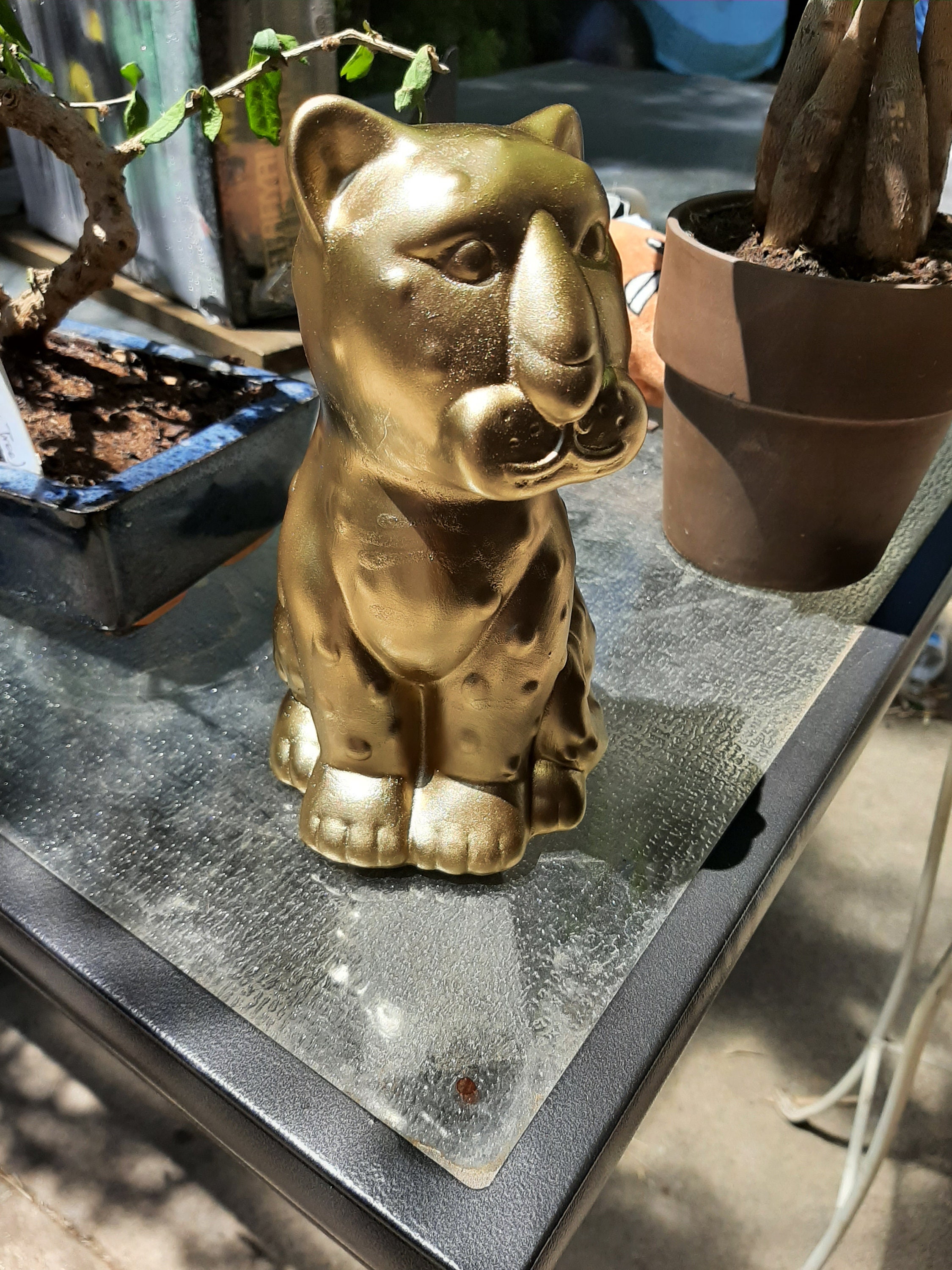 Gold Leopard Statue von Dionysos Art Deco goldenen versteckten | Etsy