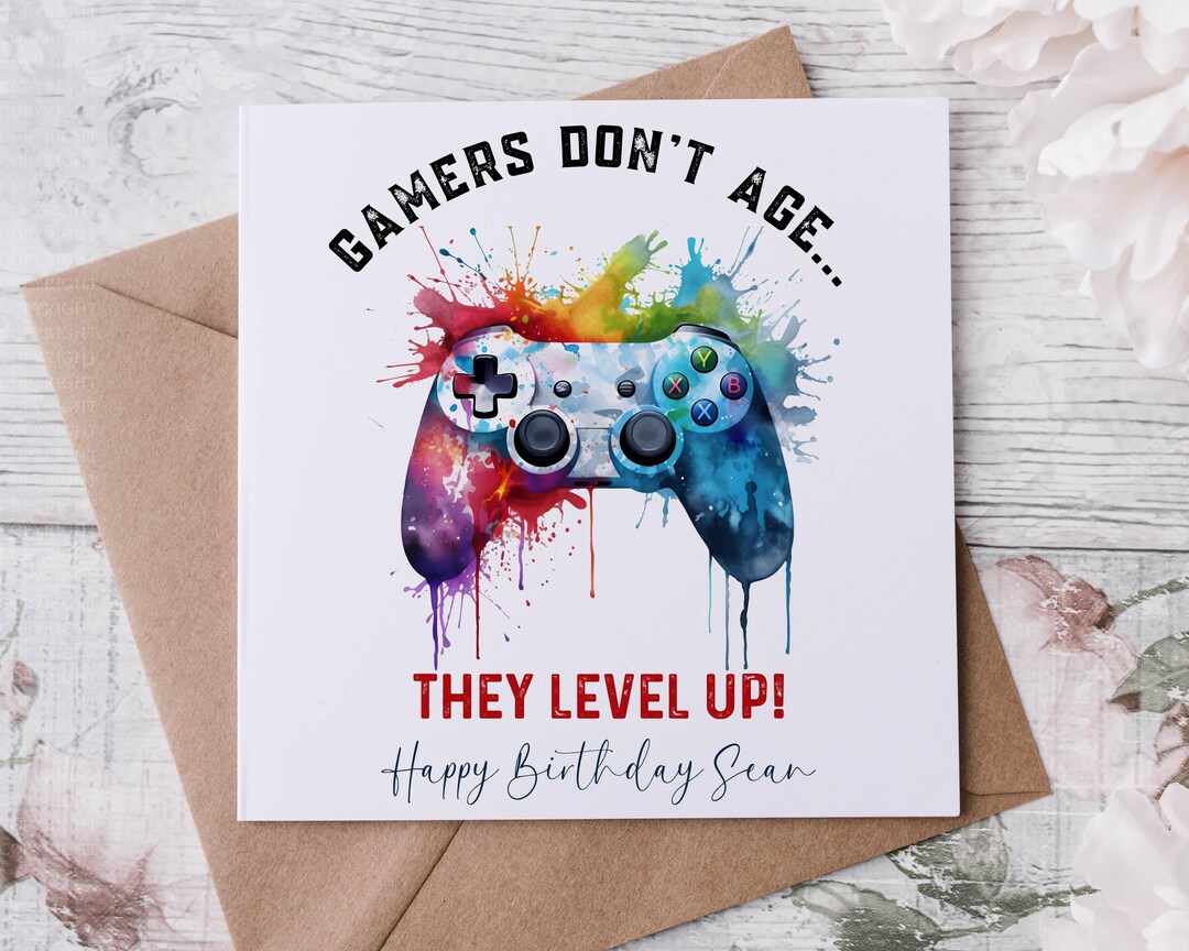 Gamer Birthday Card for Teenage Boy or Girl, Gaming Birthday Card ...