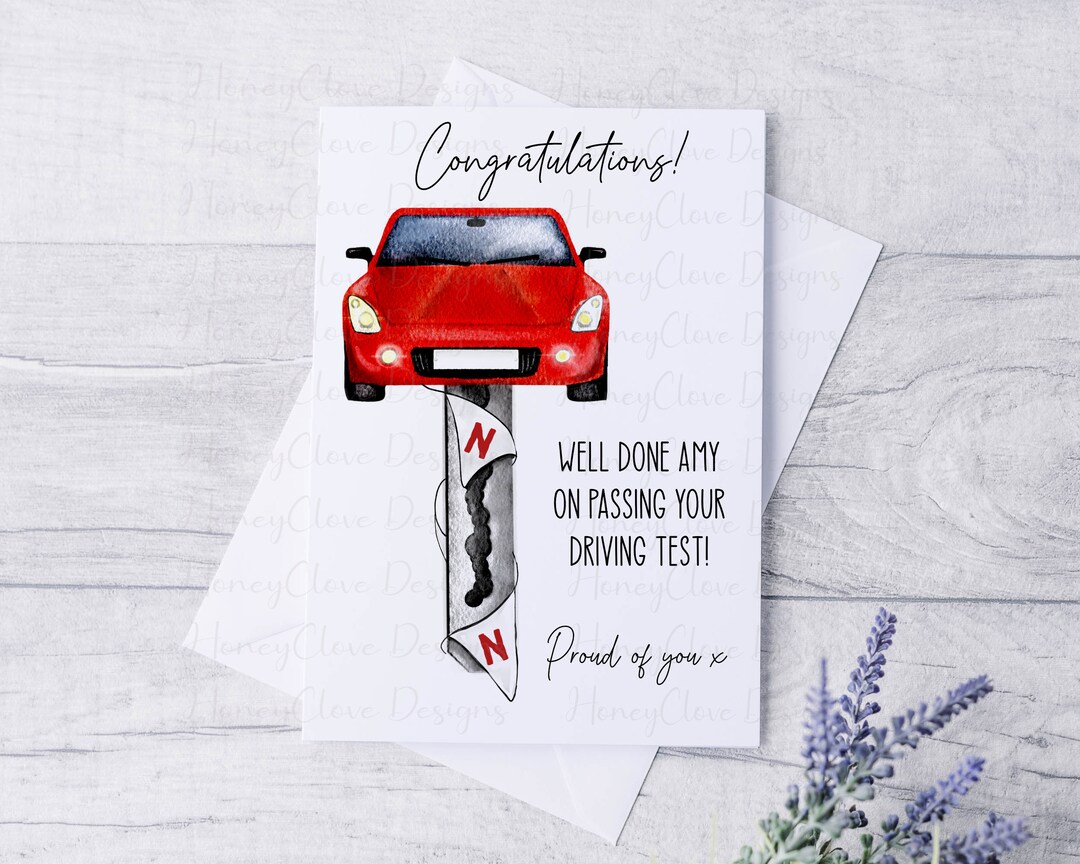 Congratulations on Passing Driving Test, New Learner, Driving Test Gift ...