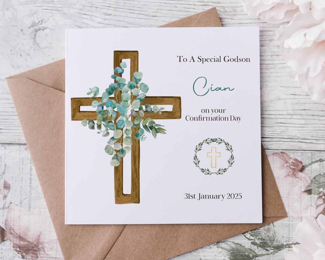 Personalised Confirmation Card for Boy or Girl, Handmade Confirmation ...