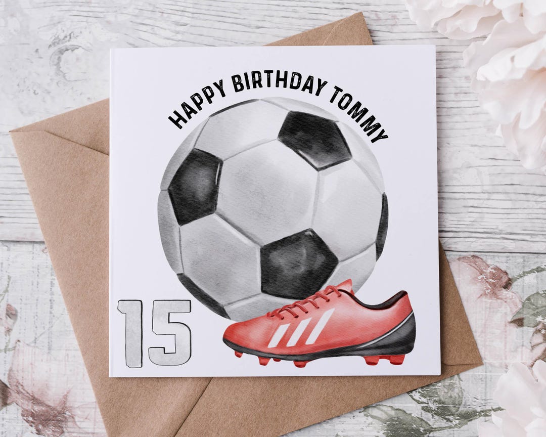 Football Birthday Card, Card for Footballer, Soccer Gift, Teenage ...