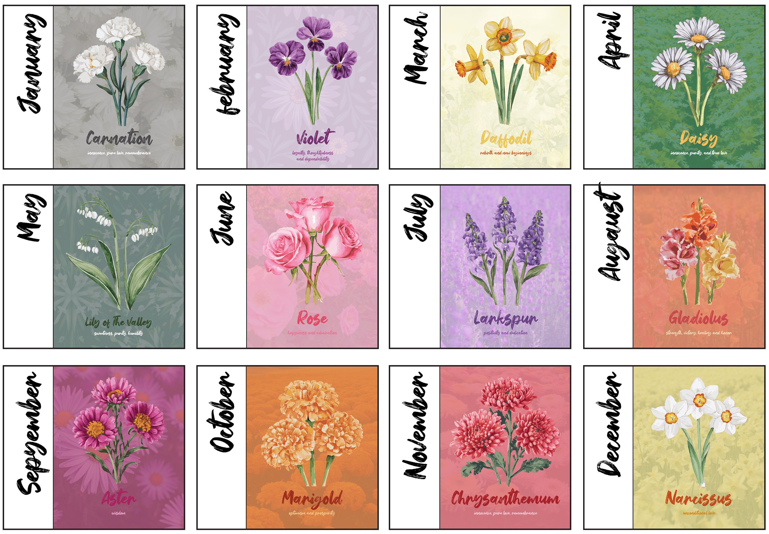 Birth Month Flower May Lily of the Valley DIGITAL PRINT - Etsy