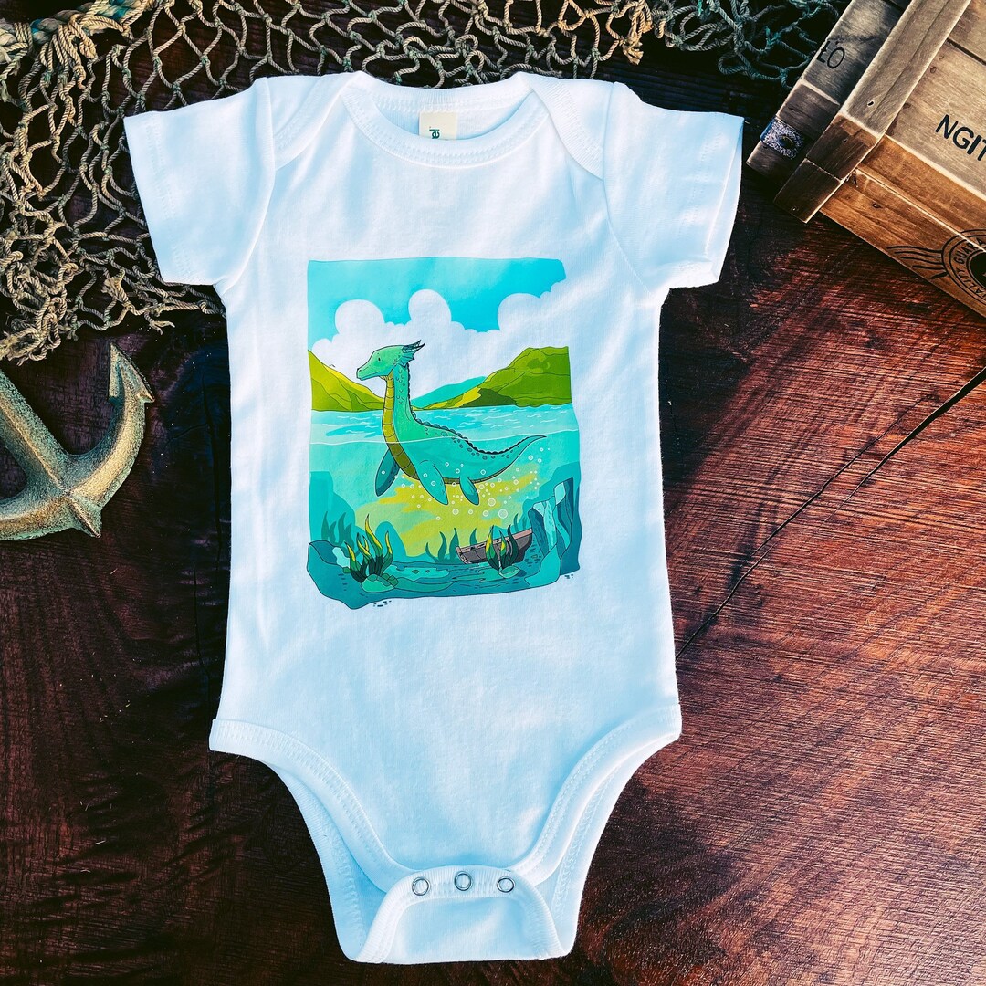 Loch Ness Baby Onesie | Cryptid Baby Clothes | Loch Ness Toddler ...