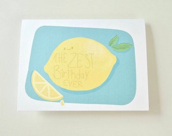 Happy Birthday Lemon Pun Cards May Your Birthday Be Simply the Zest ...