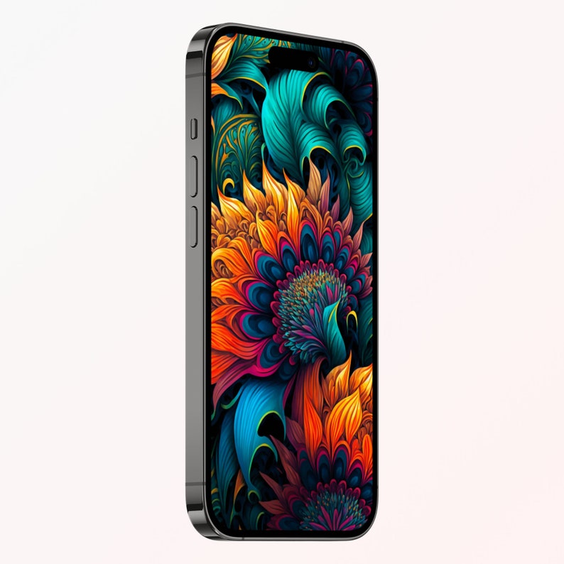 3 Floral Generated Phone Wallpapers / Background Bundle - Digital ...